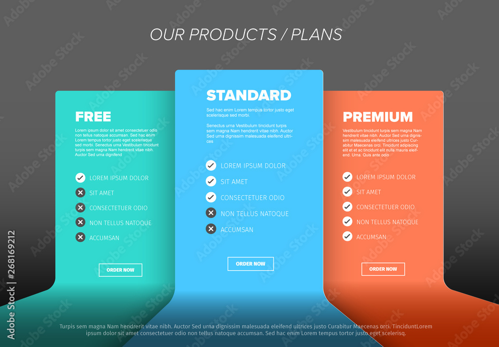 Product Features Card Style Layout Stock Template | Adobe Stock