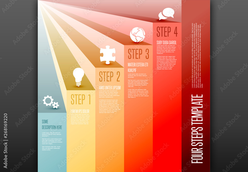 Vertical Steps Informative Diagram Layout Stock Template | Adobe Stock