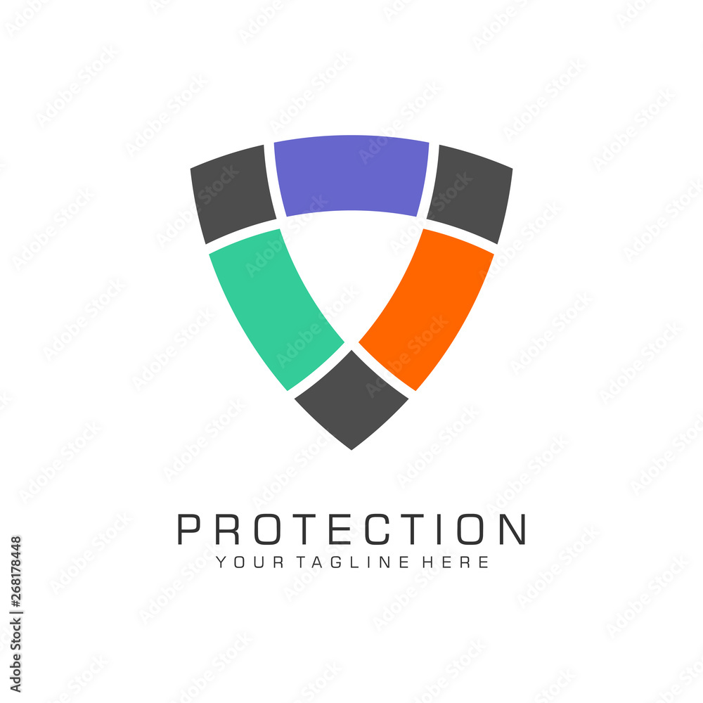 Protection Logo Shield Logo Flat Vector Illustration Stock Vector ...