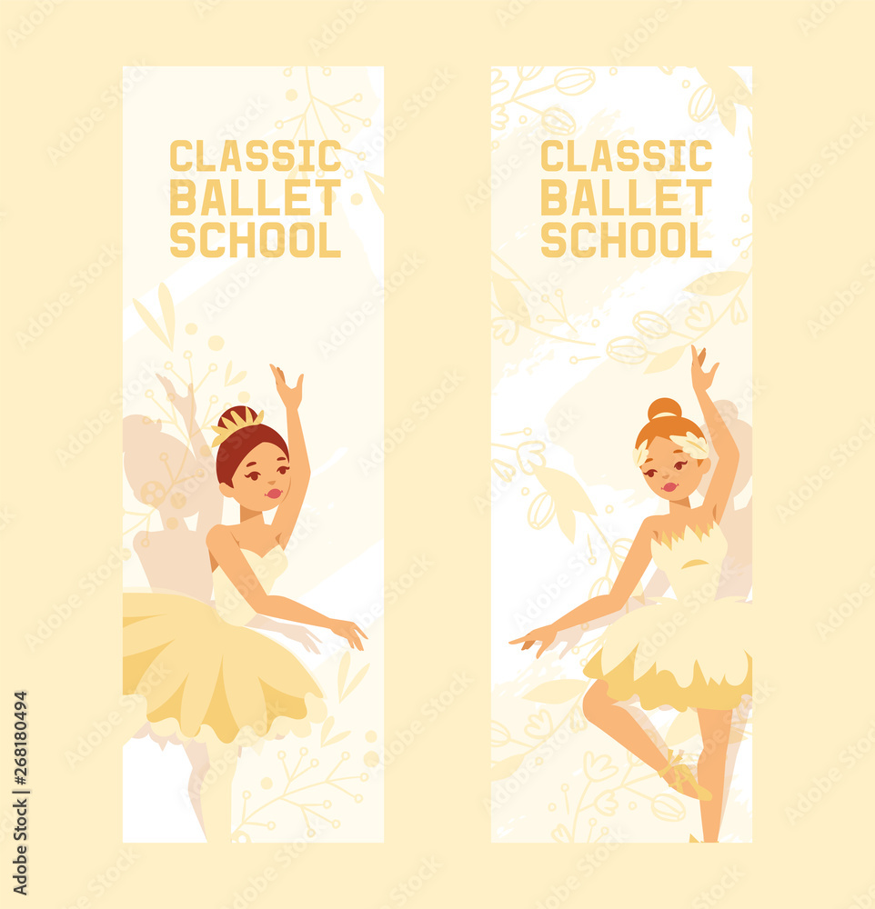 Ballet dancer vector ballerina woman character dancing in ballet-skirt ...