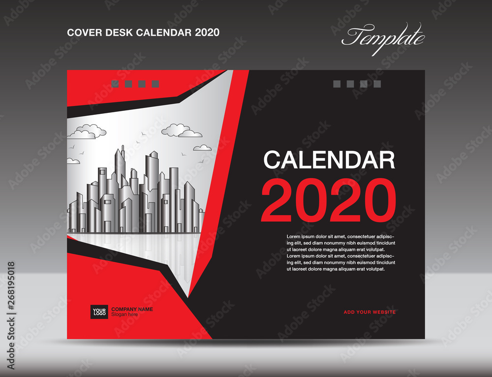 Cover Desk Calendar 2020 Design, flyer template, ads, booklet, catalog ...