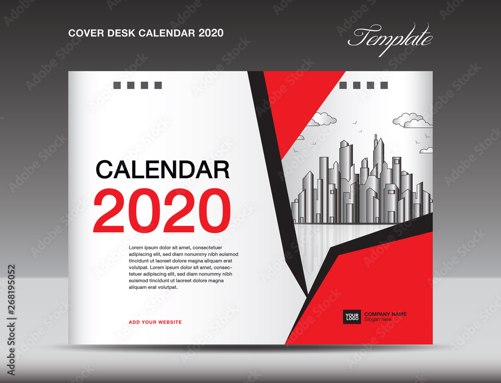 Cover Desk Calendar 2020 Design, flyer template, ads, booklet, catalog ...