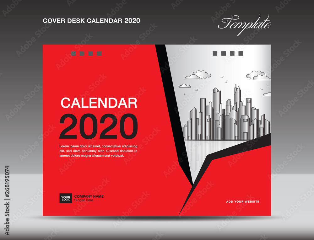 Cover Desk Calendar 2020 Design, flyer template, ads, booklet, catalog ...