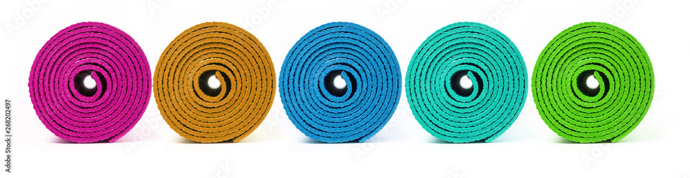 Rolled up yoga mat Stock Photo | Adobe Stock