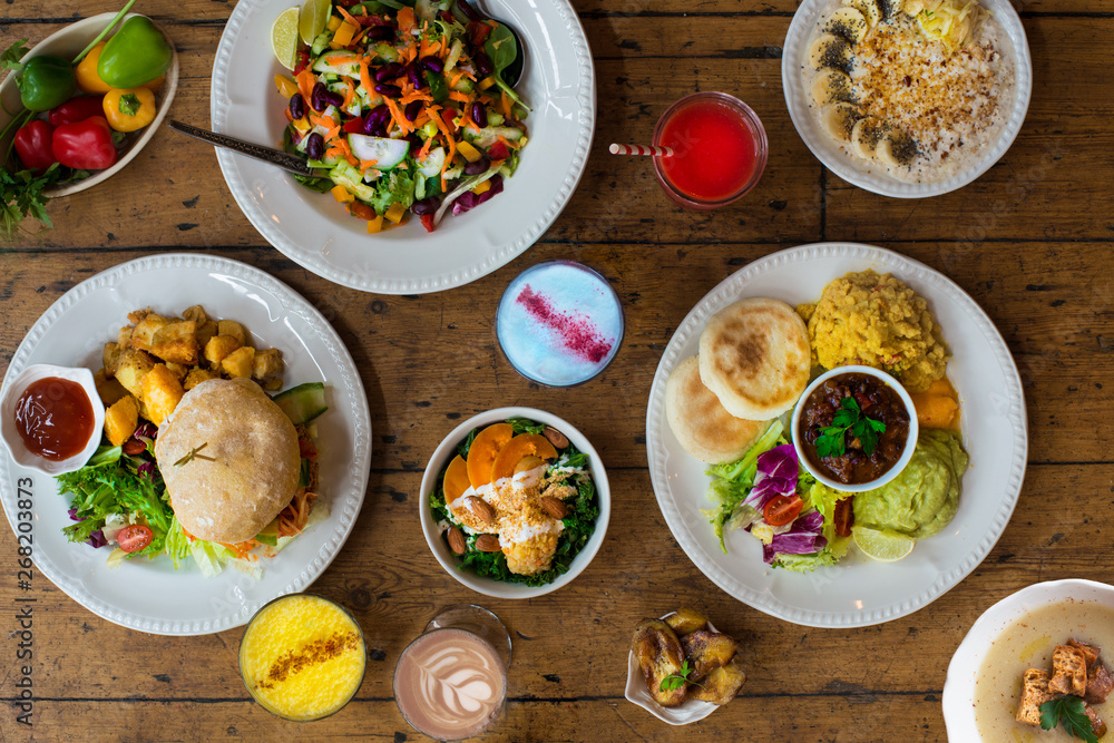 colourful table feast Stock Photo | Adobe Stock