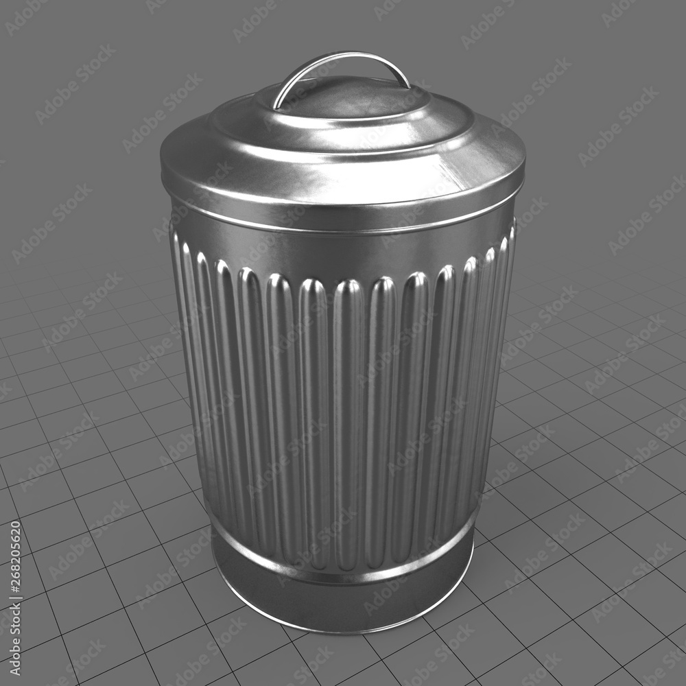 Metal trash can Stock 3D asset | Adobe Stock