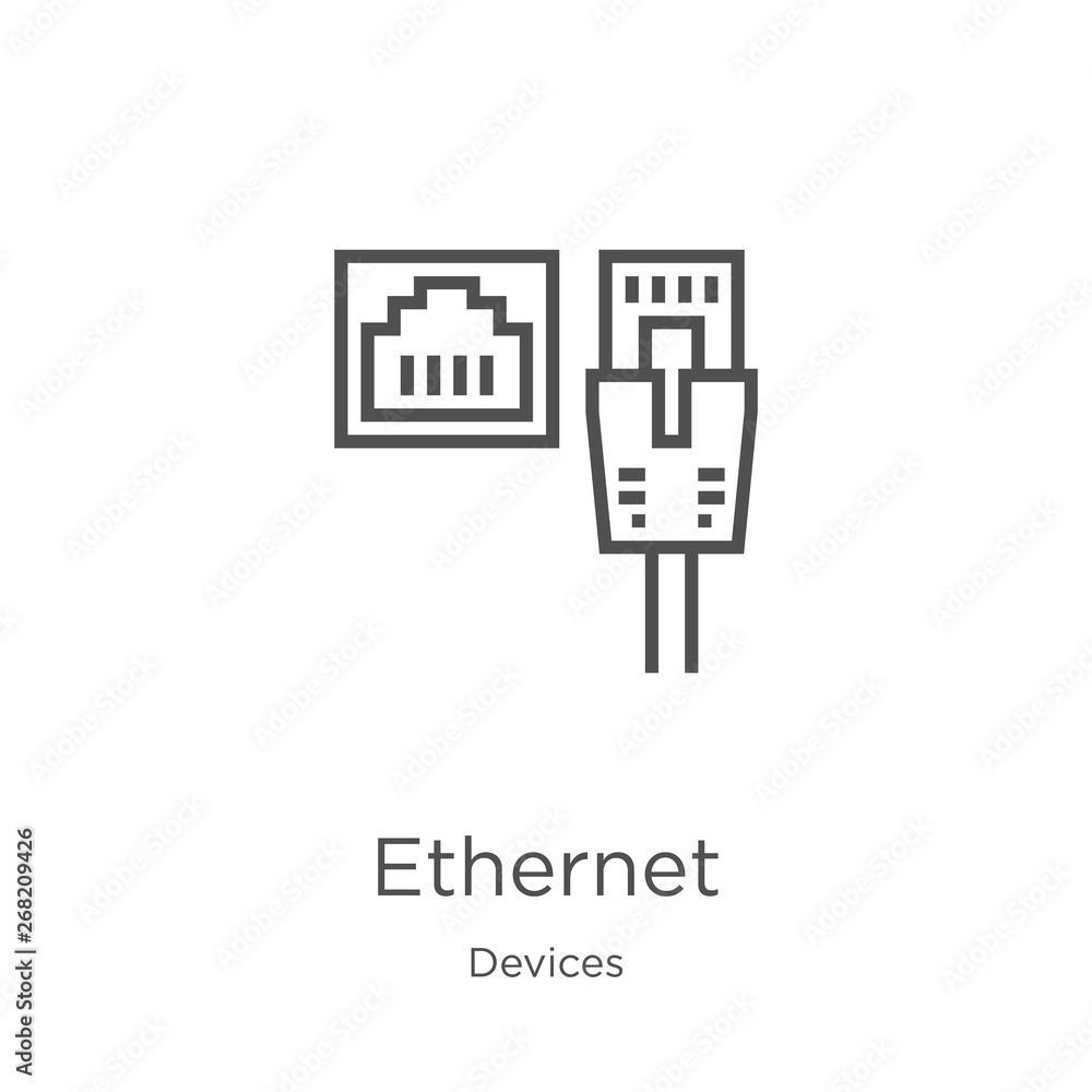 ethernet icon vector from devices collection. Thin line ethernet ...