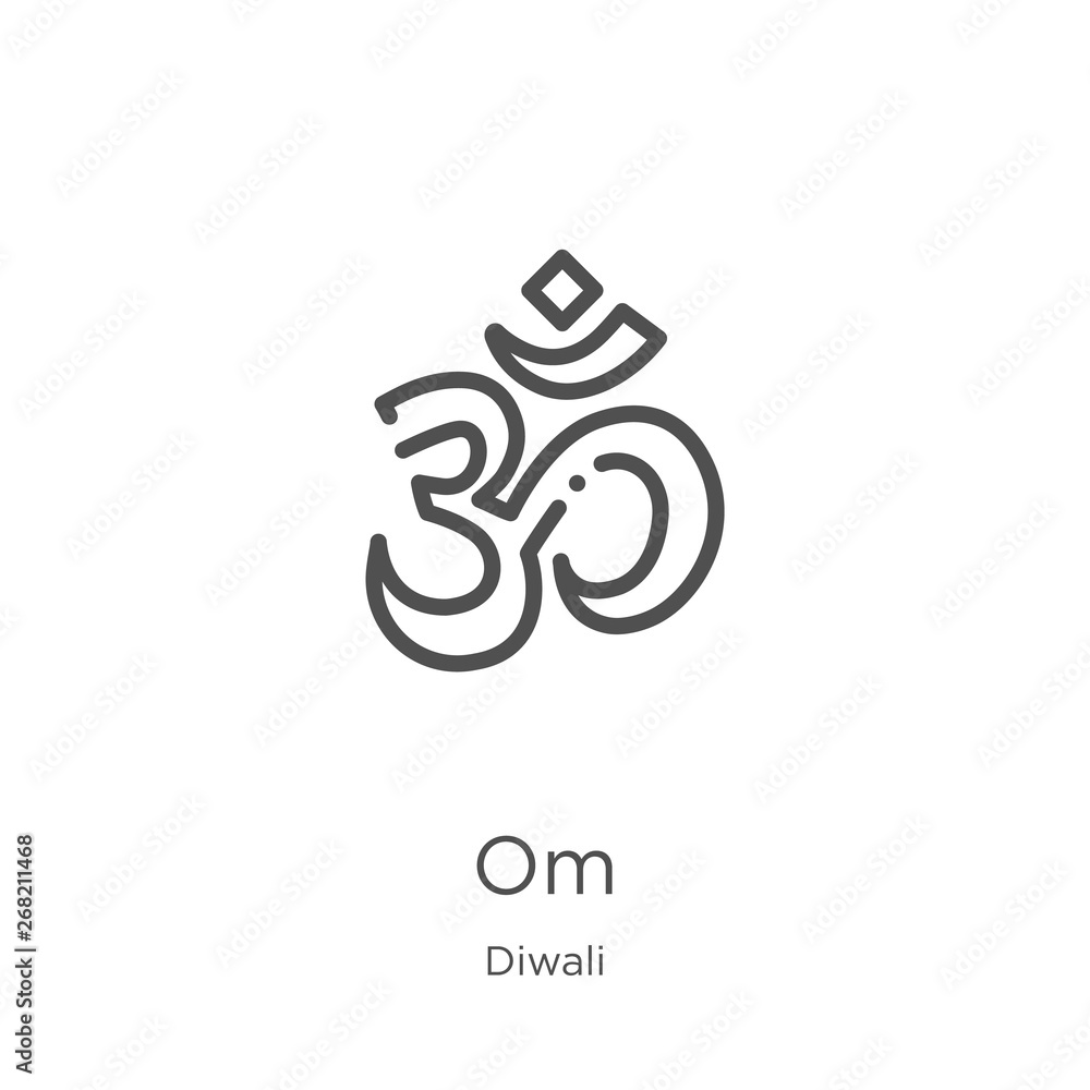 om icon vector from diwali collection. Thin line om outline icon vector ...