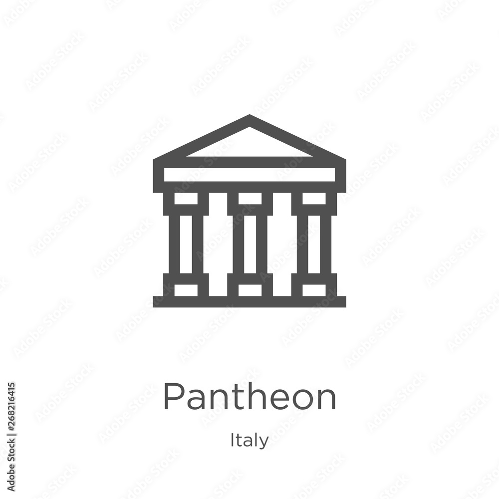 Pantheon icon vector from italy collection. Thin line Pantheon outline ...