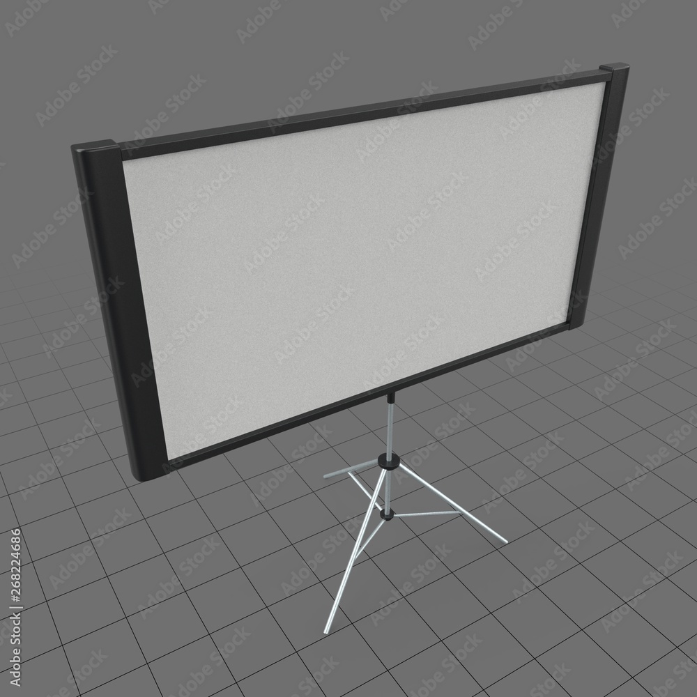 Projection screen on stand Stock 3D asset | Adobe Stock