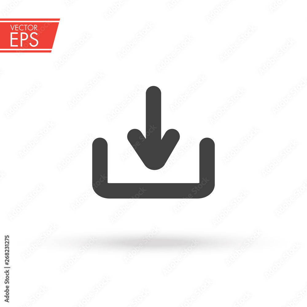 Download vector icon, install symbol. Upload button. Load symbol ...