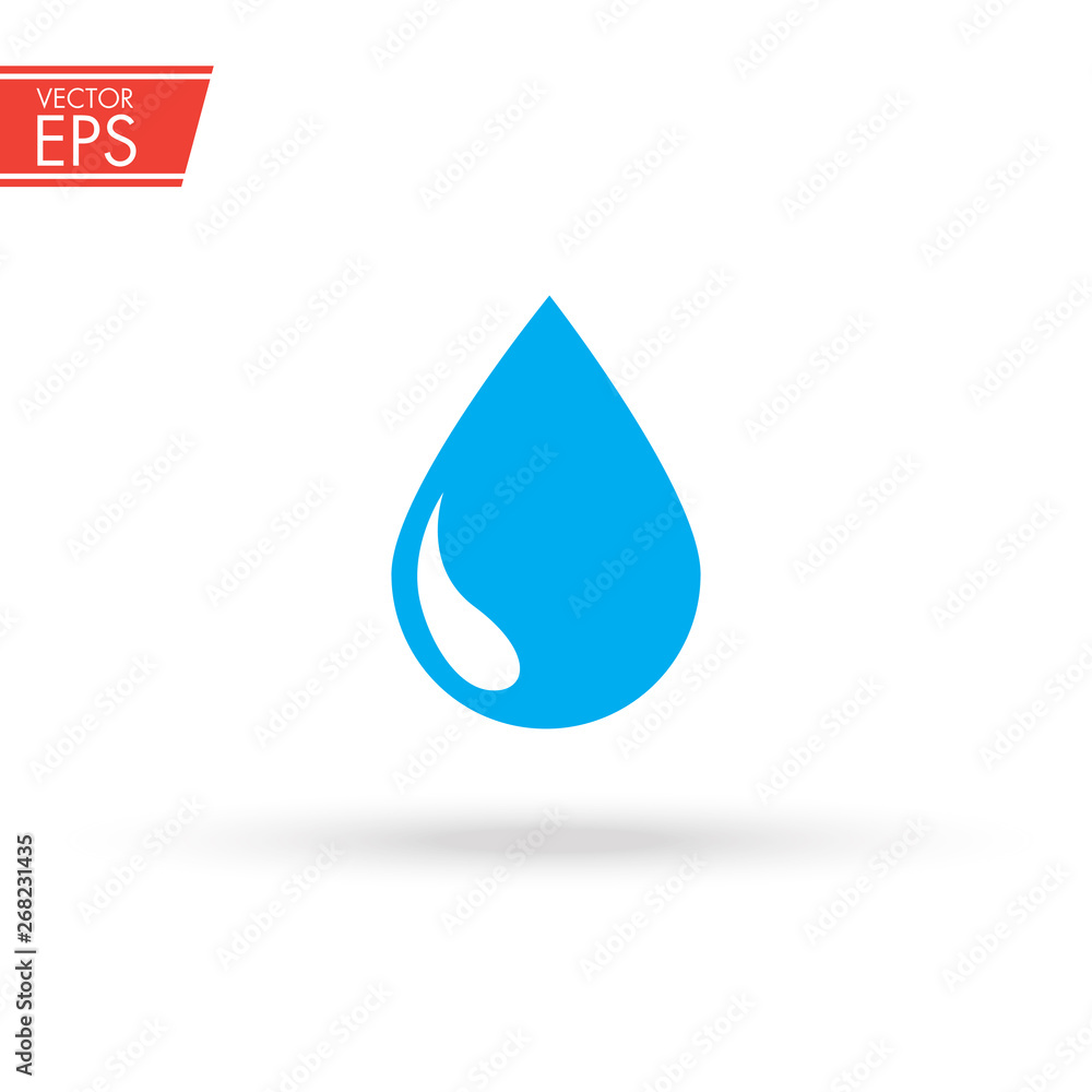 Water drop flat icon . Aqua nature symbol. Eco care concept. Clean ...