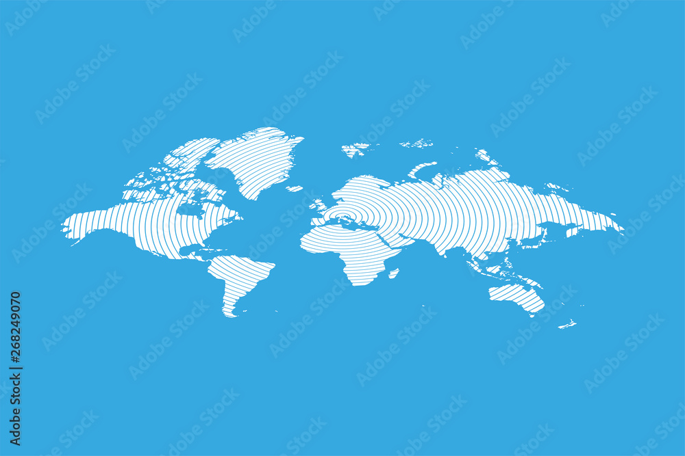 Abstract isometric World Map in motion. Flat vector illustration EPS 10 ...