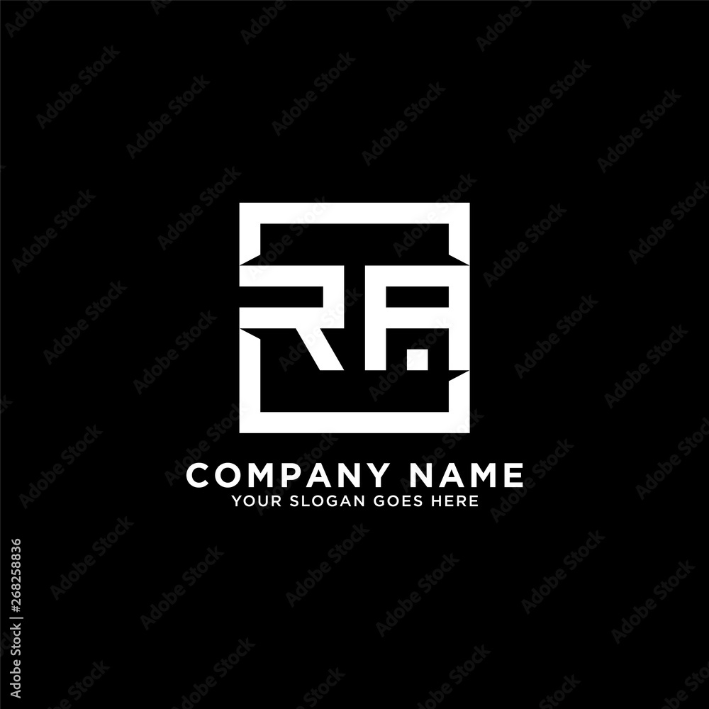 RA initial logo design, square letter, clean and clever vector Stock ...