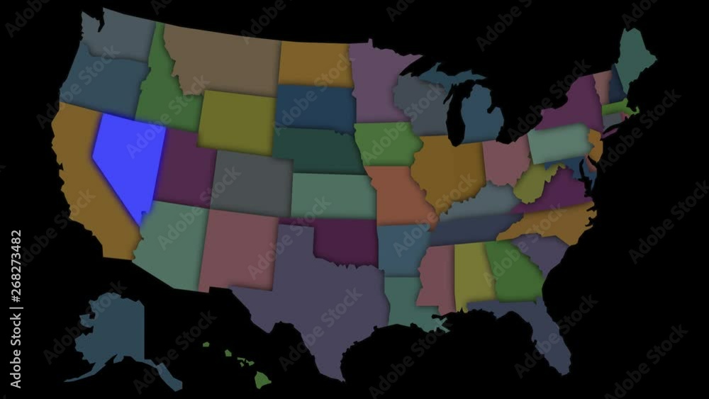 USA - US - American states are highlighted one after another - Map of ...