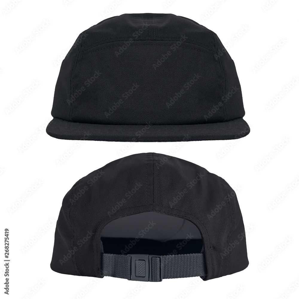 Blank plain snapback 5 panel isolated on white background. ready for ...