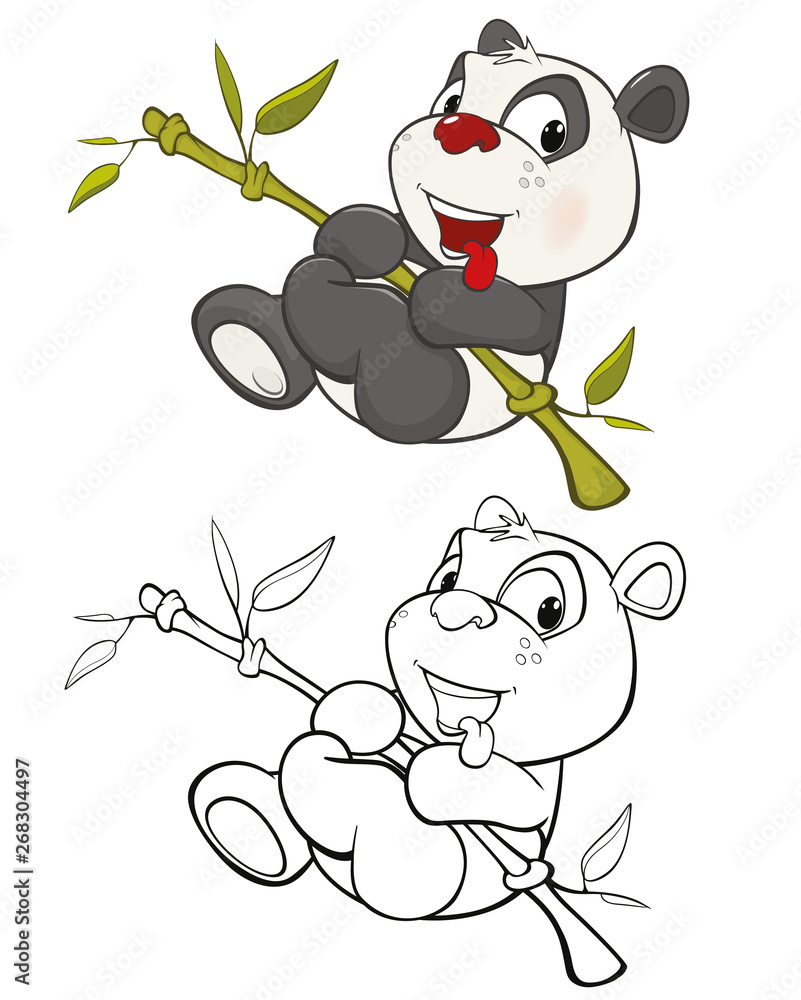 Vector Illustration of a Cute Cartoon Character Panda for you Design ...