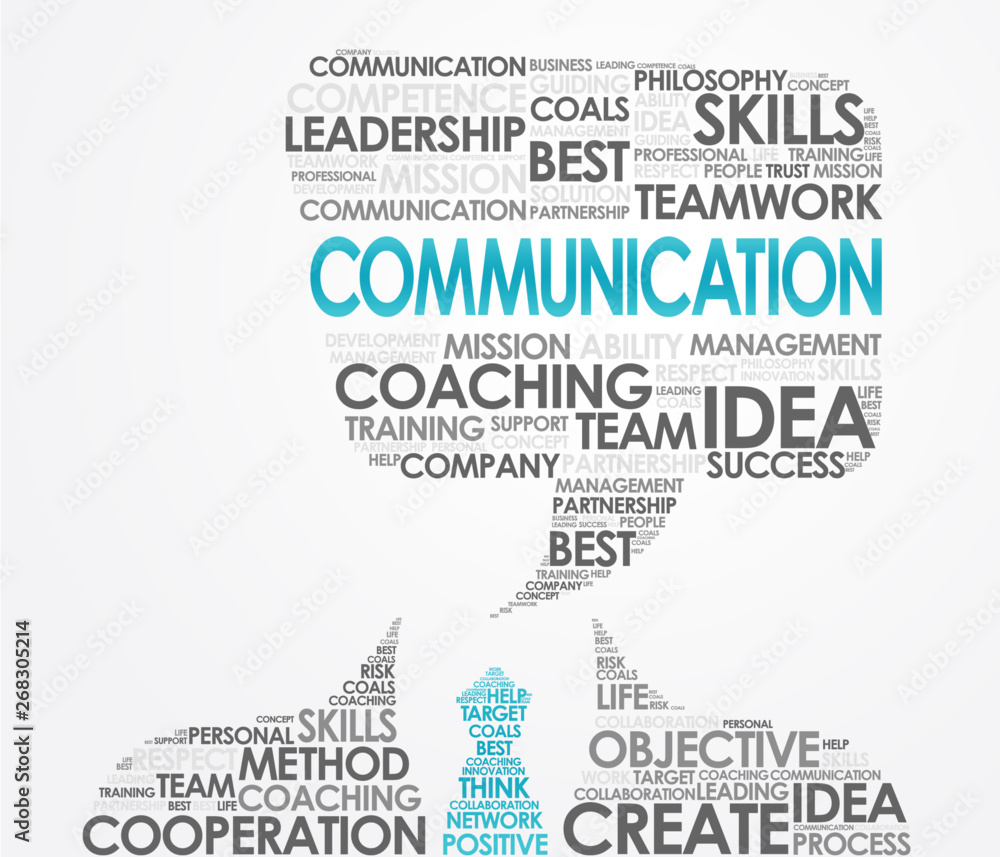 Communication in word cloud dialog bubble Stock Vector | Adobe Stock