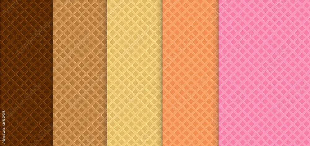 Collection Of Wafer Seamless Backgrounds Wafer Patterns Stock Vector