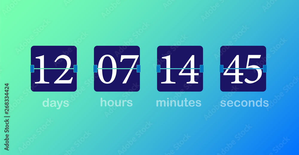 Countdown clock. Scoreboard of the day, hour, minute, second. User ...
