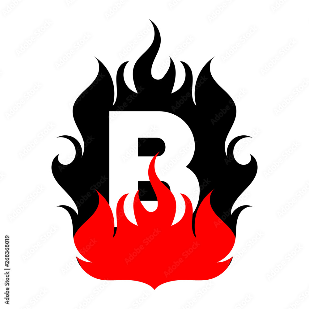 Fire font red flame badge art numbers ampersand round design letters ...