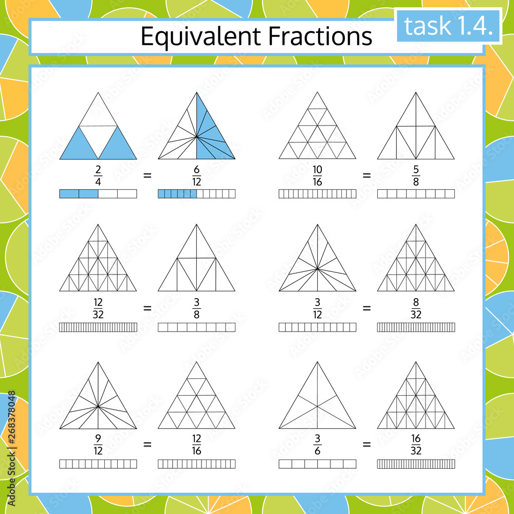 Equivalent Fractions Coloring Worksheet
