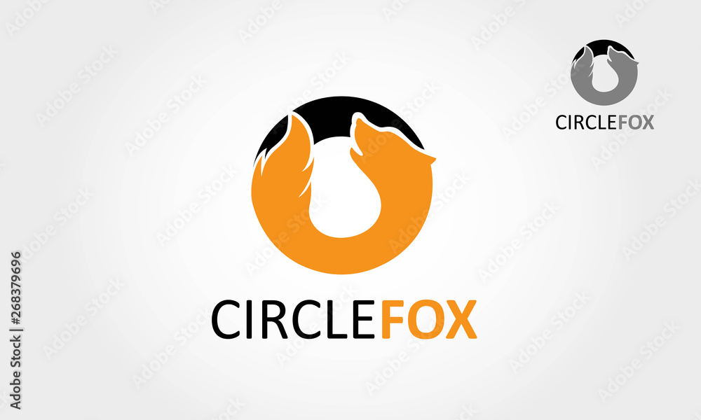 Circle Fox Vector Logo Template. The main of the logo is a simple ...