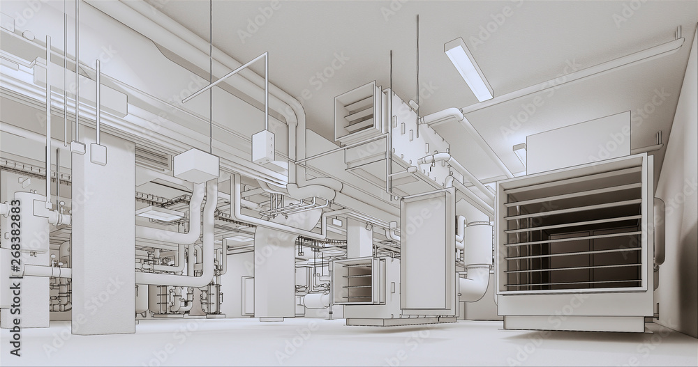 Conceptual visualization of BIM model of internal engineering ...
