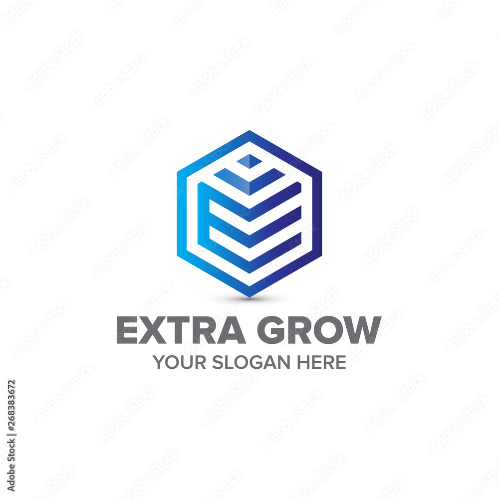 LETTER E CUBE LOGO Stock Vector | Adobe Stock