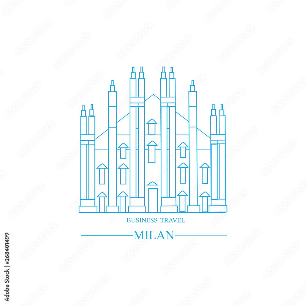 Outline Welcome to Milan, Italy. Vector Illustration. Business Travel ...