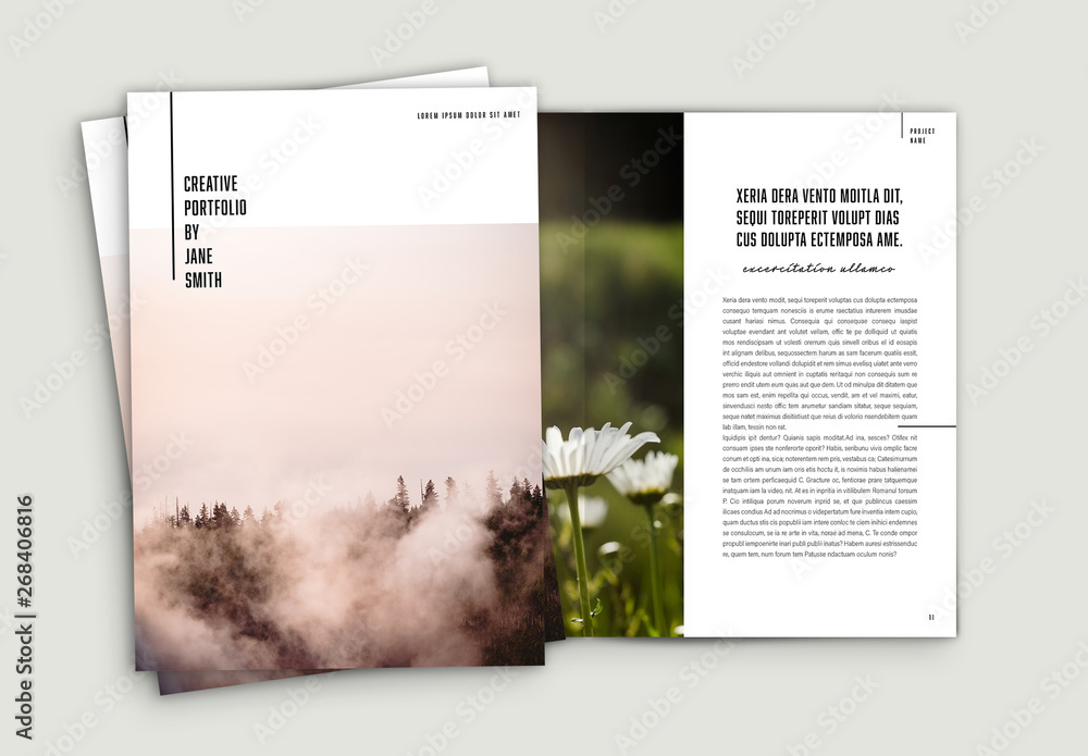 Minimalist Portfolio Layout Stock Template | Adobe Stock