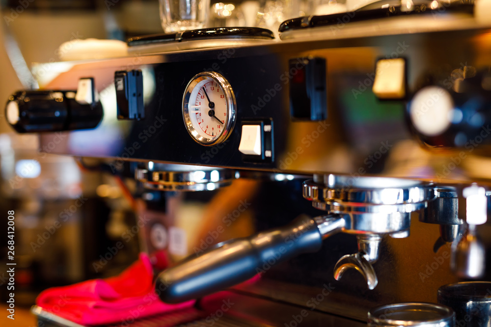 modern professional metal italian coffee machine with analog steam ...