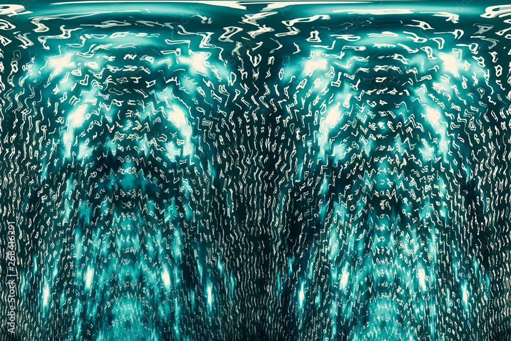 Blue matrix digital background. Distorted cyberspace concept ...