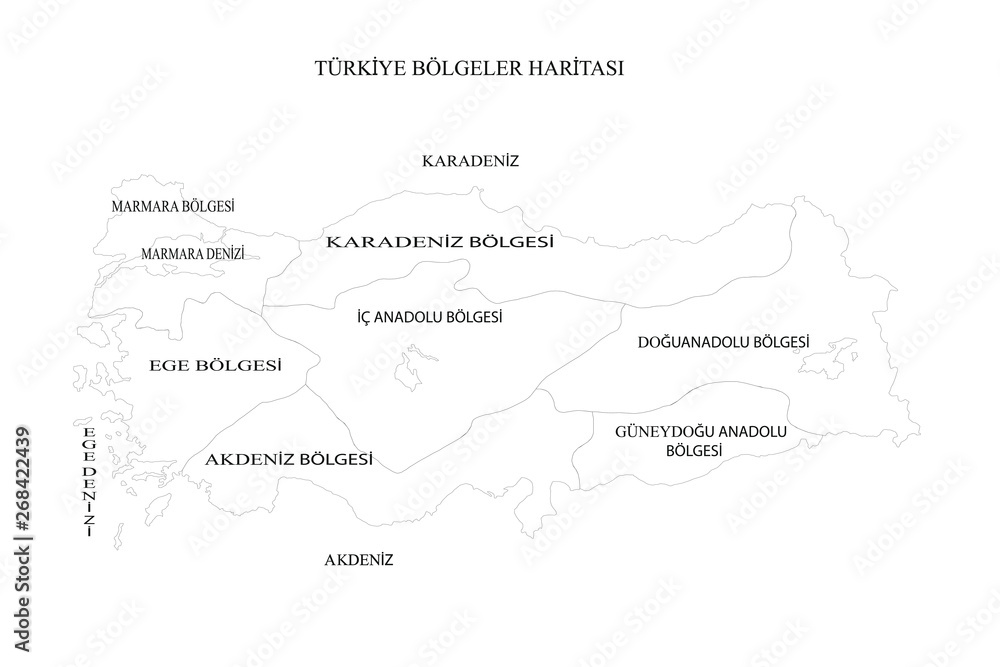 Vector drawing of the map of Turkey Stock Vector | Adobe Stock