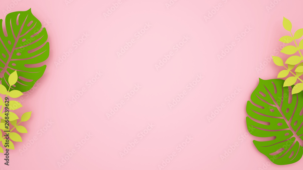 Leaf on light pink template design for artwork website. Light pink ...