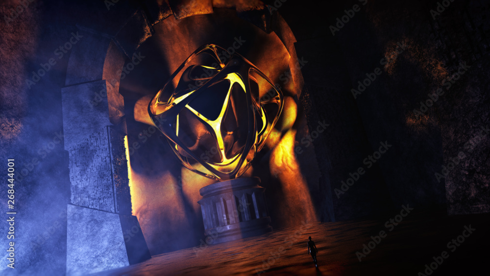 concept art of majestic occult temple of sun with epic architecture ...