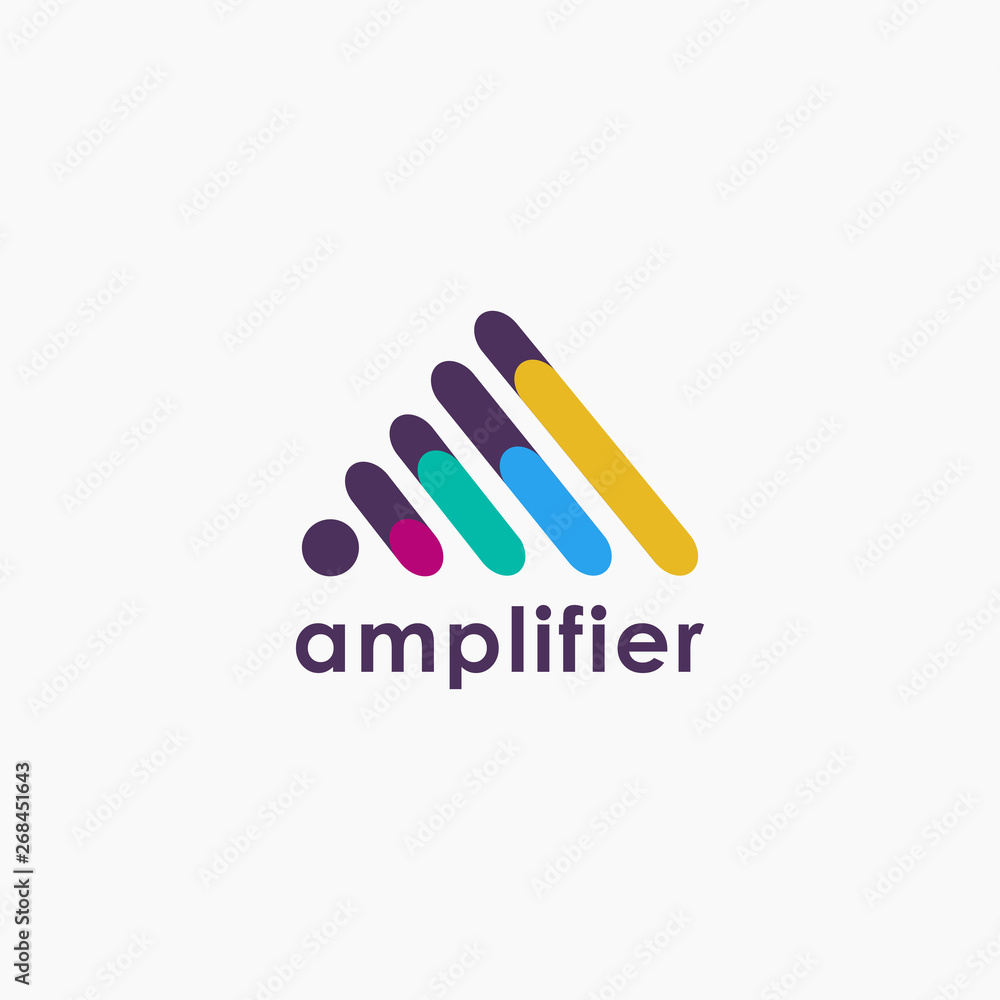 Abstract sound amplifier tunnel logo icon vector template on white ...