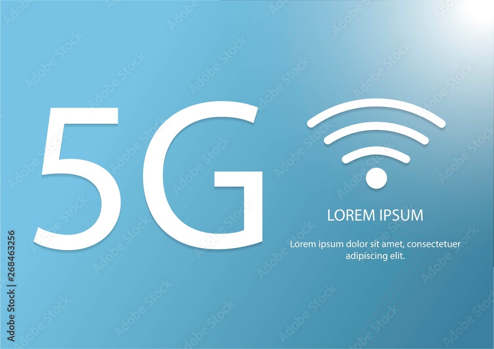 vector 5G and wifi icon. new 5th generation mobile network logotype ...