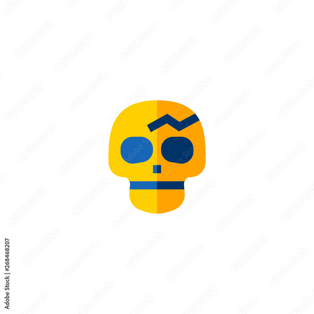 concussion icon design. skull with crack on the forehead symbol ...