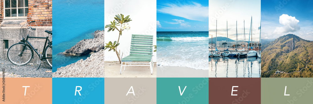 Travel concept background. Summer concept. Header format with copyspace ...