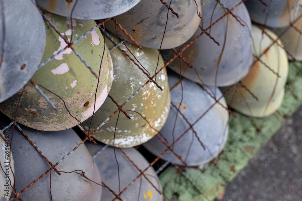Helme Sammlung Weltkrieg Krieg Helm Stahlhelm japan Stock Photo | Adobe ...