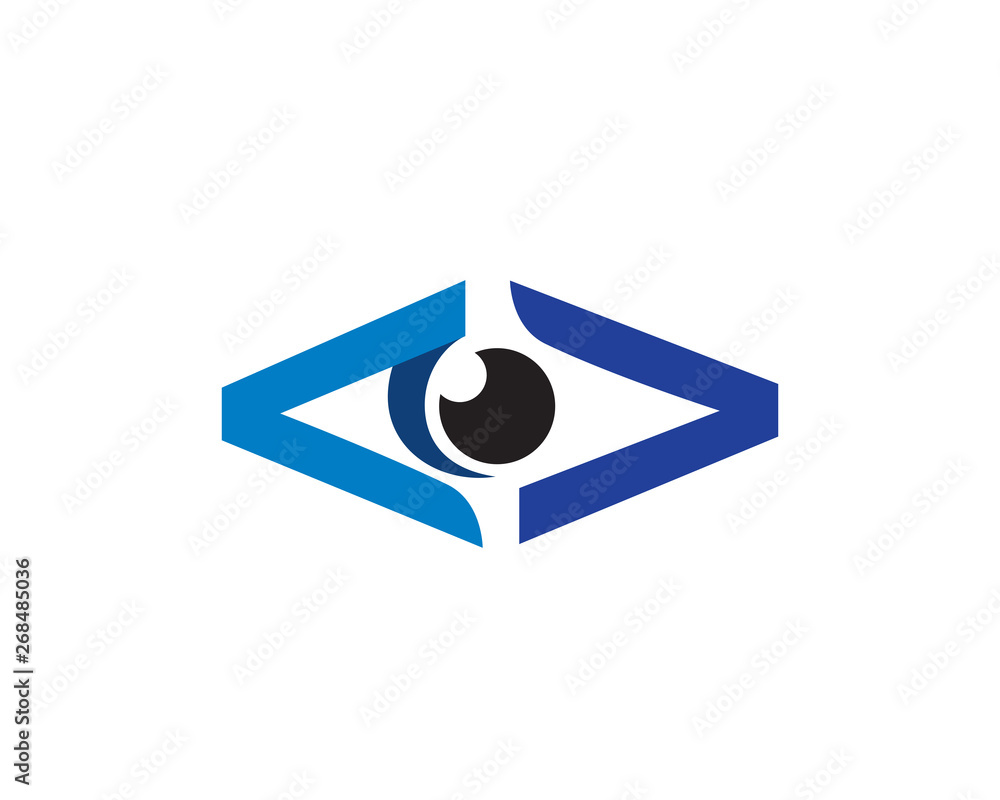 Modern Visionary Future Eye Programming Script Logo Illustration In ...