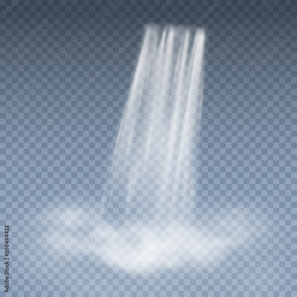 Waterfall cascade with fog isolated on transparent background. Vector ...