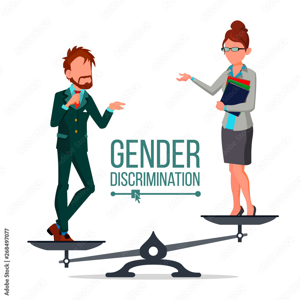 Gender Discrimination And Human Comparison Vector. Male And Female ...