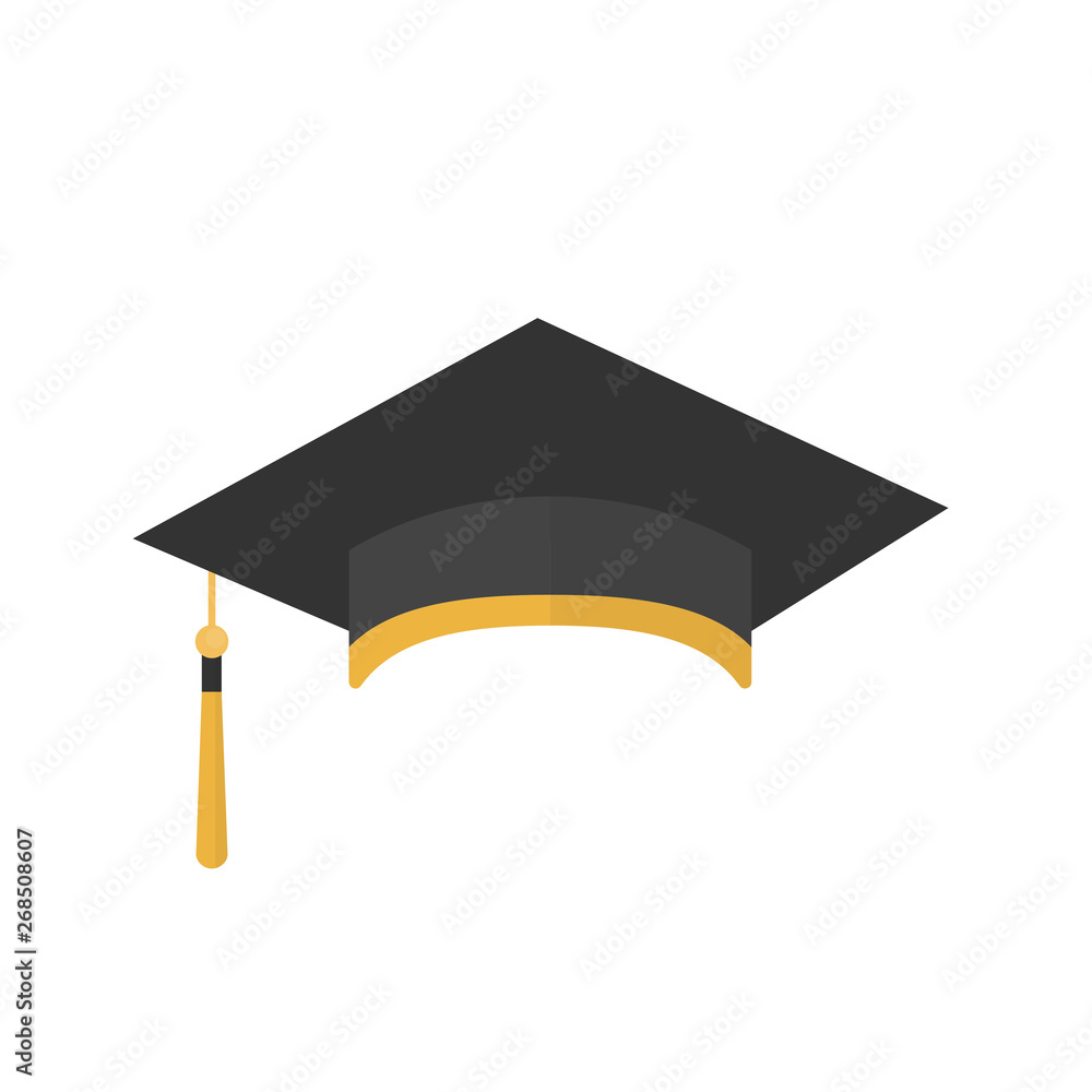 Graduation cap with tassel icon isolated on a white background Stock ...