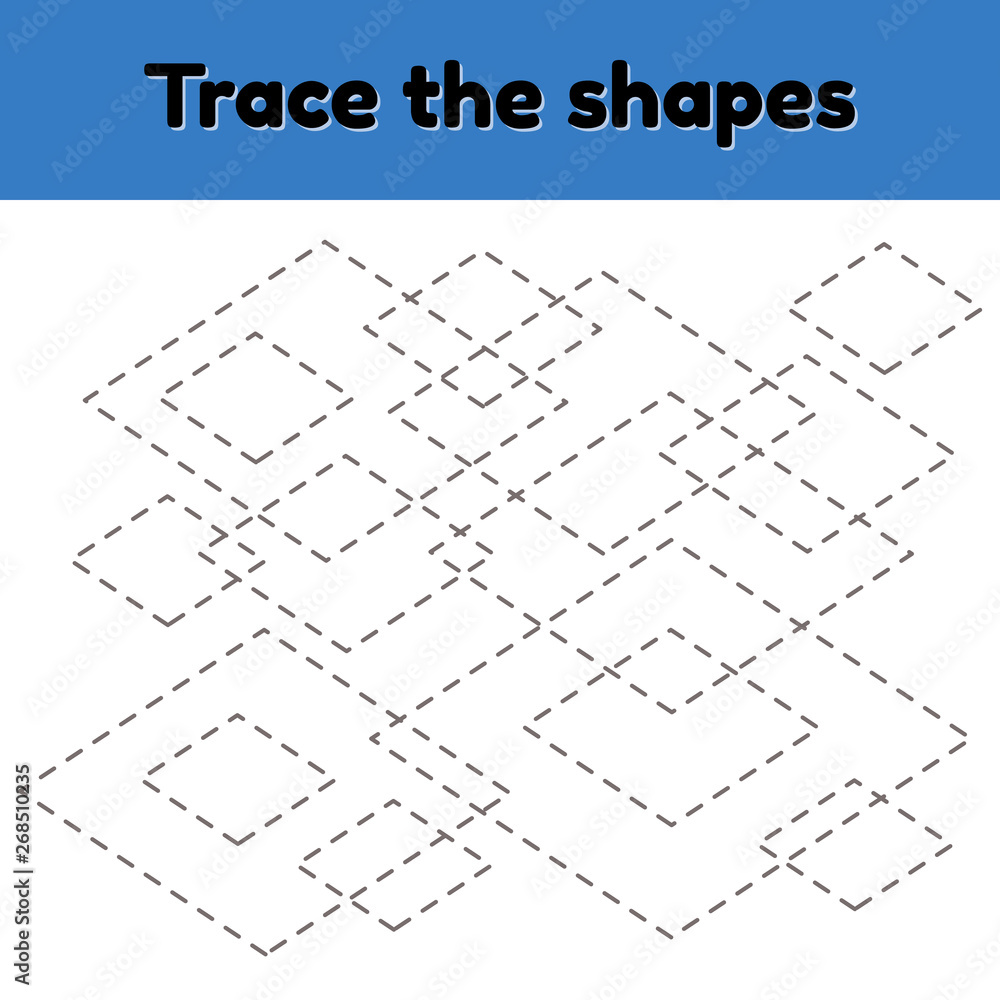 Educational tracing worksheet for kids kindergarten, preschool and ...