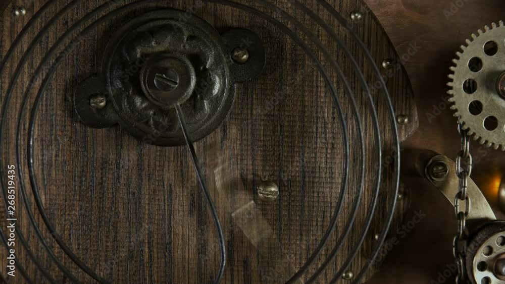 Steampunk, the pendulum beats off seconds, part of the time machine ...