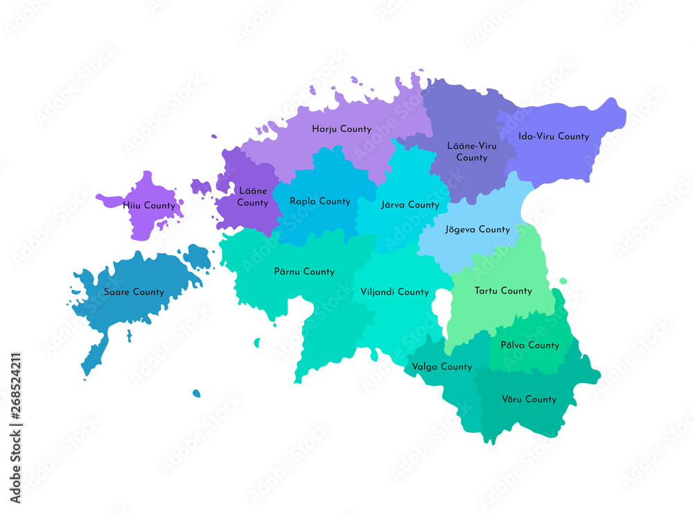 Vector isolated illustration of simplified administrative map of ...