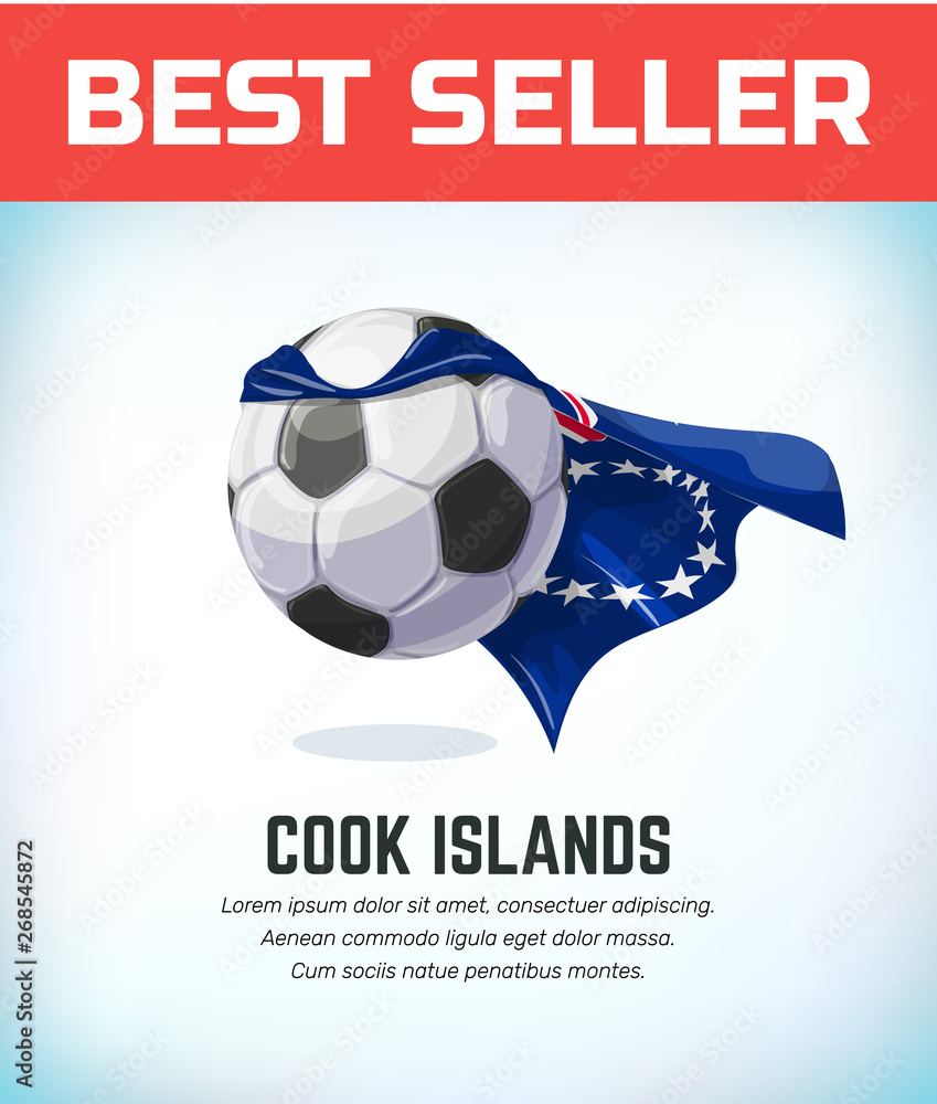 Cook Islands football or soccer ball. Football national team. Vector ...