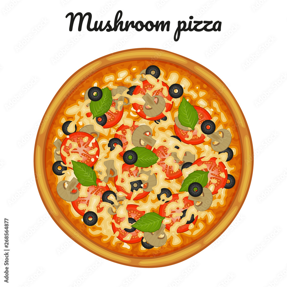Cartoon Mushroom Pizza